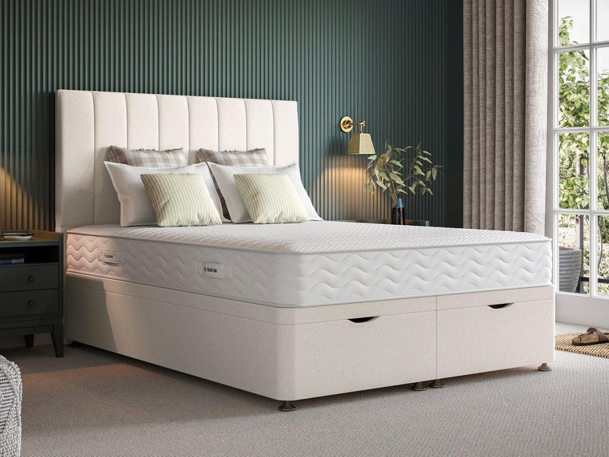Dream Team Ottoman Divan Bed Base 4 0 Small Double Cream Bed Sava